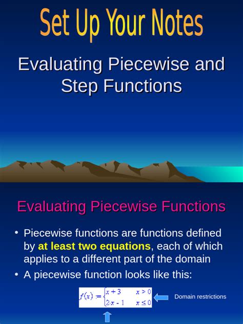 Evaluating Piecewise And Step Functions Pdf Function Mathematics
