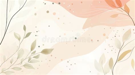 Subtle Pastel Colored Abstract Background With Floral Elements And