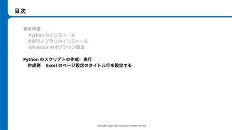python実行スライド pythonスクリプトの記載と実行 1 －2 pdf