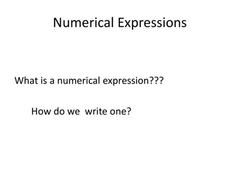 Numerical Expressions Definition Examples