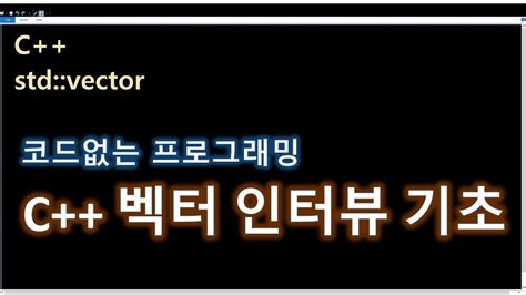C 벡터 강의 강좌 프로그래밍 vector STL YouTube