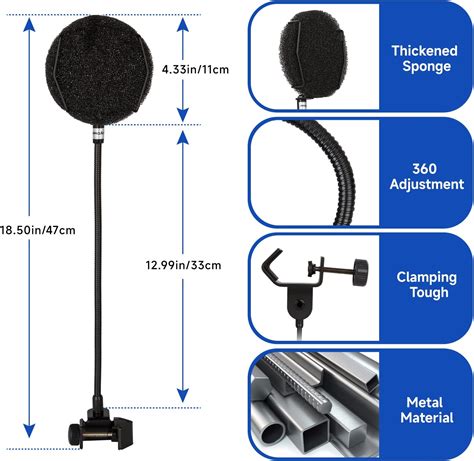 Buy Microphone Pop Filter For Blue Yeti Blue Snowball Hyperx Quadcast