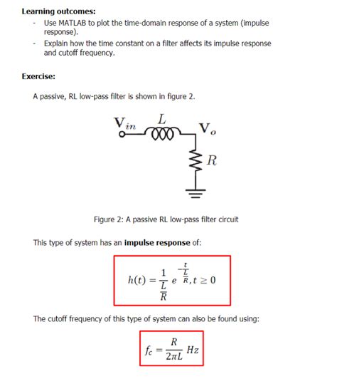 Solved Learning Outcomesuse Matlab To Plot The Time Domain