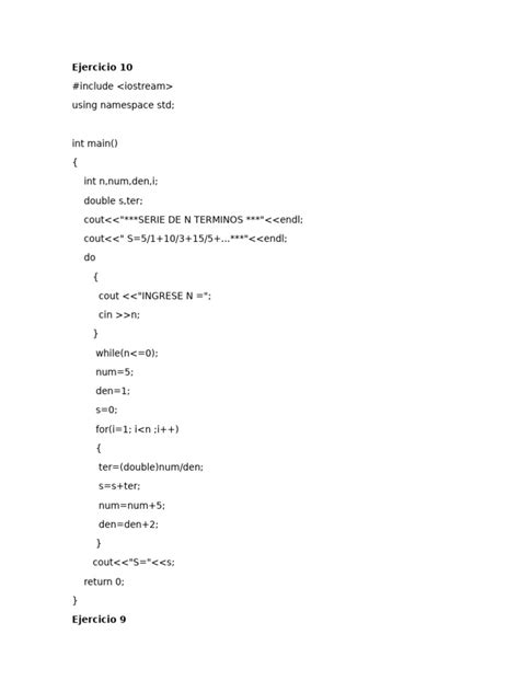 Ejerciciosdeprogramacioncdocx Pdf