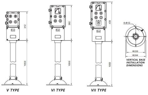 Dimensions And Specifications Of Explosion Proof Operation Column 3