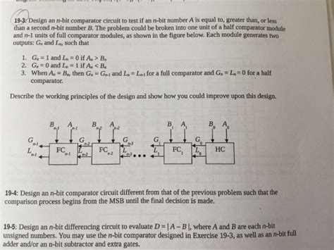 Solved Design An N Bit Comparator Circuit To Test If An