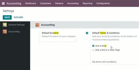 Syarat Dan Ketentuan Pada Aplikasi Accounting Odoo ERP PT Proweb
