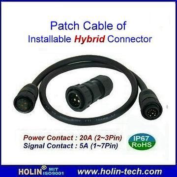 Waterproof Patch Cable With Power Signal Hybrid Connector HTP ASIA TECHNOLOGY CO LTD