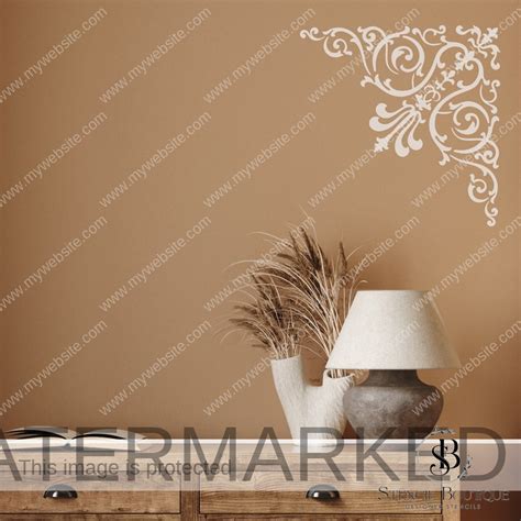 Antoinette Damask Corner Stencil Stencil Boutique