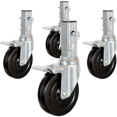 Metaltech 5 In Caster Wheels With Locking Pins Heavy Duty Dual