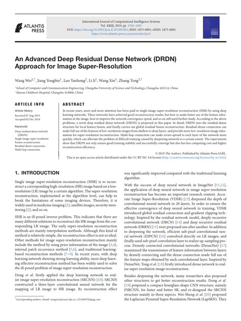 Pdf An Advanced Deep Residual Dense Network Drdn Approach For Image Super Resolution