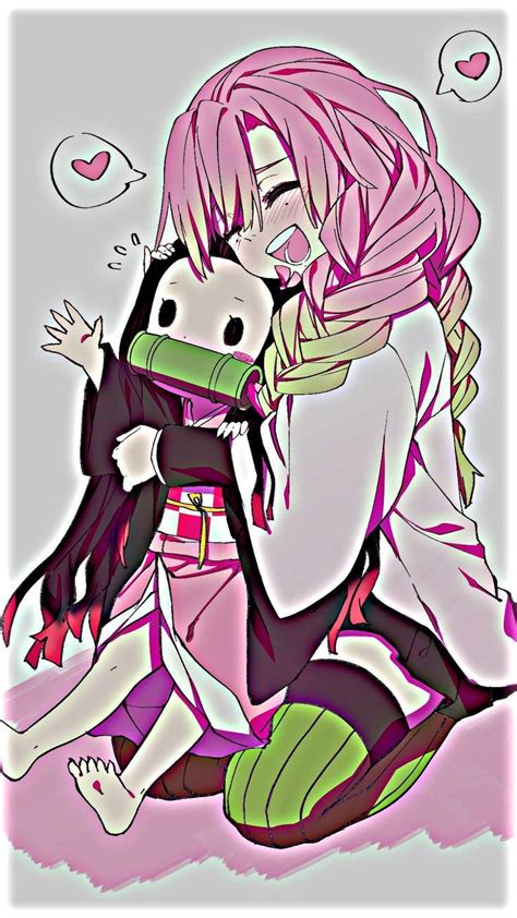 Mitsuri And Nezuko Personagens De Anime Desenhos De Anime Wallpaper Animes