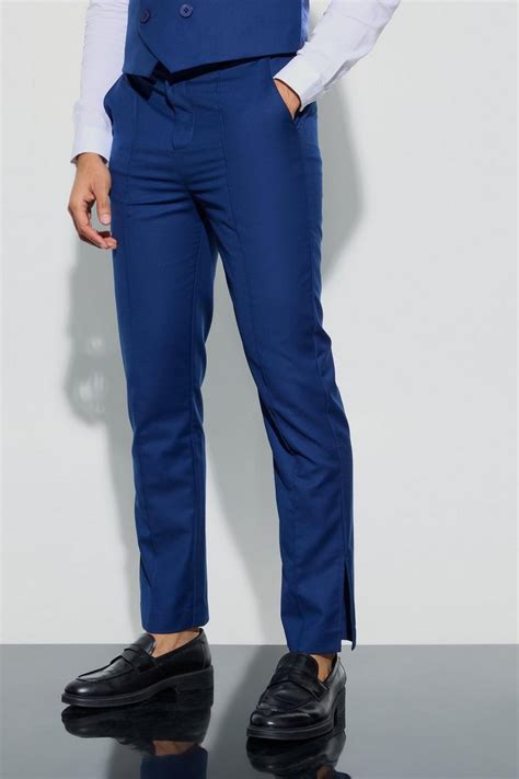 Tailored Straight Fit Trousers Boohoo Uk