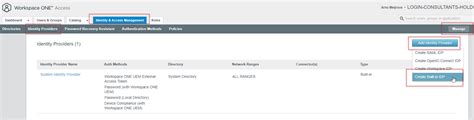 workspace one uem with workspace one access integration fails
