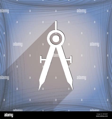 Mathematical Compass Icon Symbol Flat Modern Web Design With Long
