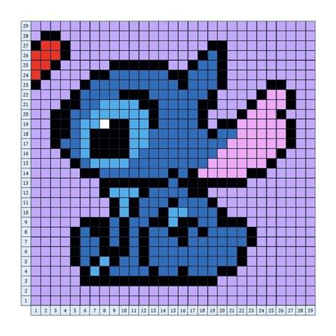 Pixel Art Stitch [lilo And Stitch] Sticken Kreuzstich Kinder