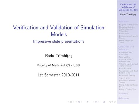 Verification And Validation Of Simulation Models