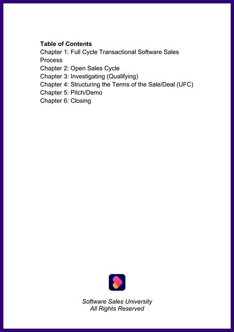 Software Sales University Full Cycle Transactional Software Sales Process Pdf