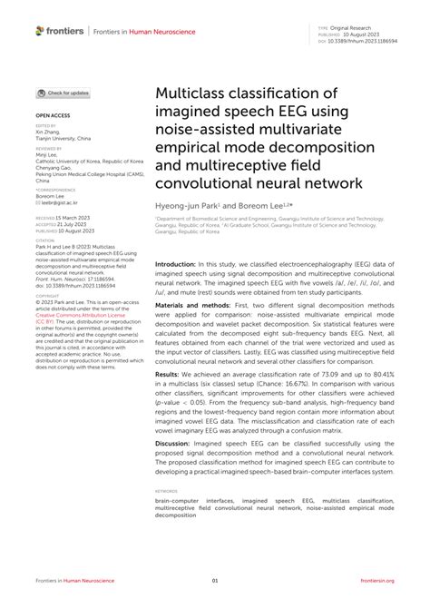 Pdf Multiclass Classification Of Imagined Speech Eeg Using Noise