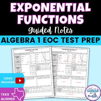 Exponential Functions Algebra STAAR EOC Test Review Sheet By Mrscasiasmath
