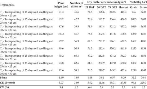 Effect Of Crop Geometry And Age Of Seedling On Growth And Yield Of