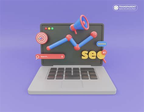 Premium Psd Seo Illustration With A Rising Graph In The Middle Of The