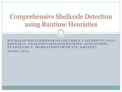 Ppt Comprehensive Shellcode Detection Using Runtime Heuristics