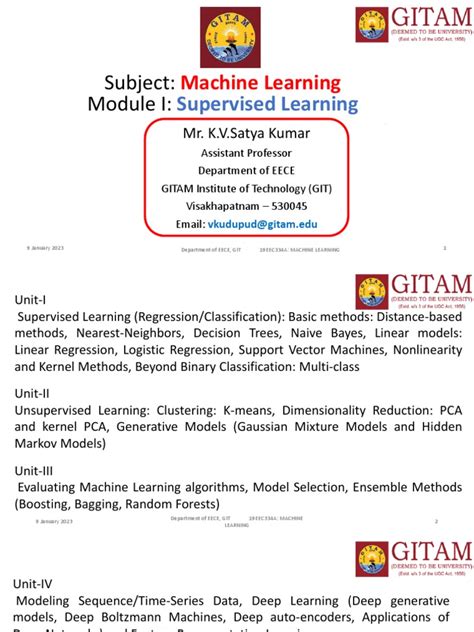 Module I Supervised Learning Ppt 2 Download Free Pdf Statistical