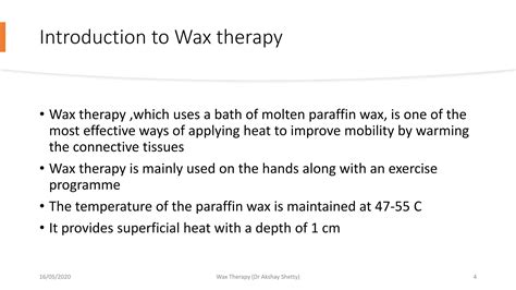 Wax Therapy Physiotherapy Dr Akshay Shettypptx Physical Therapy