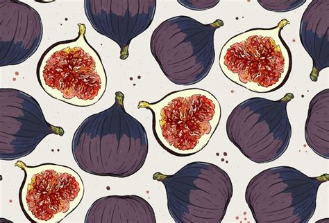 무화과 원활한 패턴 프리미엄 벡터
