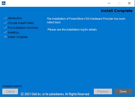 Powerstore Vss Provider Installation Rolls Back Due To Missing Visual C Redistributable