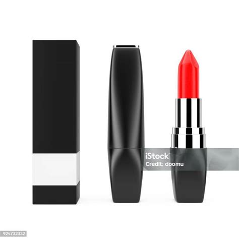 디자인에 대 한 빈 공간을 가진 빨간 립스틱 패키지 디자인 3 차원 렌더링 공란에 대한 스톡 사진 및 기타 이미지 공란 디자인 라벨 Istock