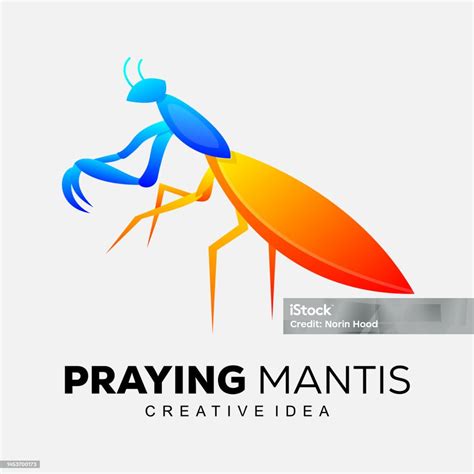 Praying Mantis Colorful Template Stock Illustration Download Image