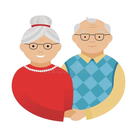 Gelukkige Grootouders En Kleindochter Kinderen` S Tekening Vector