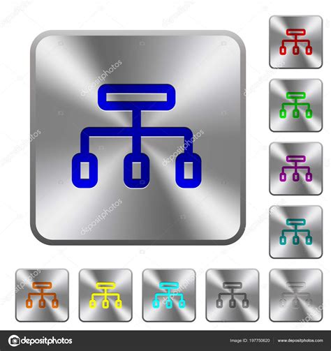 Connect Engraved Icons Rounded Square Glossy Steel Buttons Stock Vector Image By ©renegadehomie