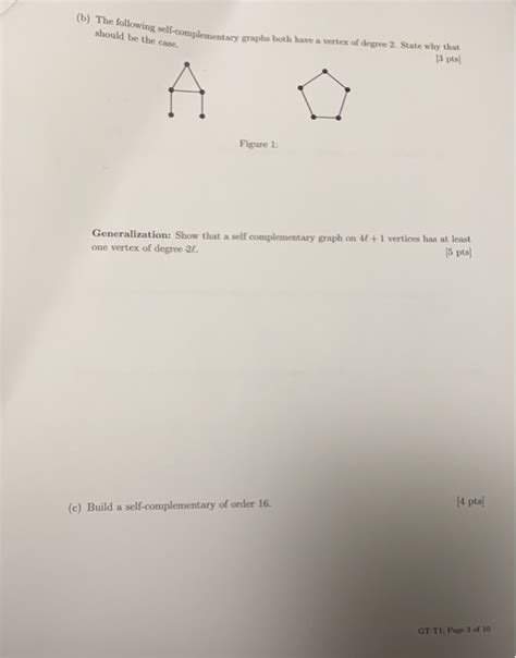 Solved B The Following Self Complementary Graphs Should Be