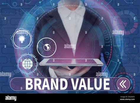 Hand Writing Sign Brand Value Concept Meaning Company Generates From