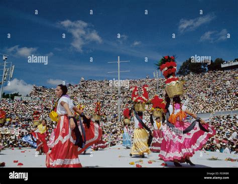Dancers In Traditional Costumes Guelaguetza Festival Oaxaca Mexico