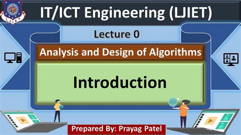 Lec 00introduction Analysis And Design Of Algorithms Itict Engineering Youtube