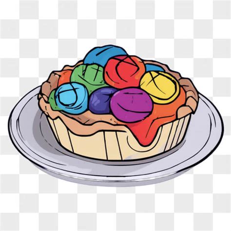 download colorful pie with candies and strings cartoons online creative fabrica