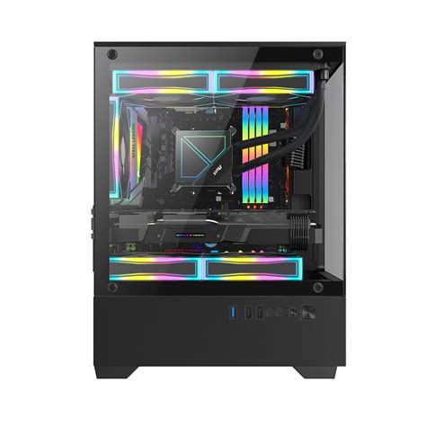 Ruix Venus Small Cute Clear Pc Case Display Micro Atx Black And White