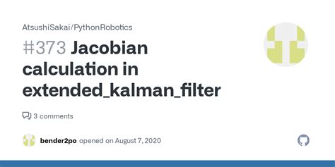Jacobian Calculation In Extended Kalman Filter · Issue 373