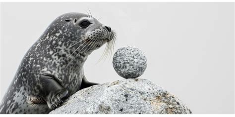 Playful Seal Balancing A Ball Premium Ai Generated Image