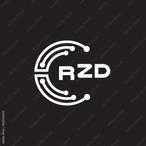 Rzd Letter Technology Logo Design On Black Background Rzd Creative