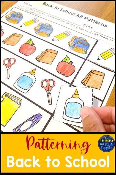 Back To School Patterns Worksheets Ab Aab Abb Abc Patterns Abc
