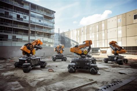 Premium Ai Image Group Of Robots Working Together To Build A New