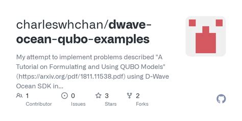 Github Charleswhchan Dwave Ocean Qubo Examples My Attempt To Implement Problems Described A