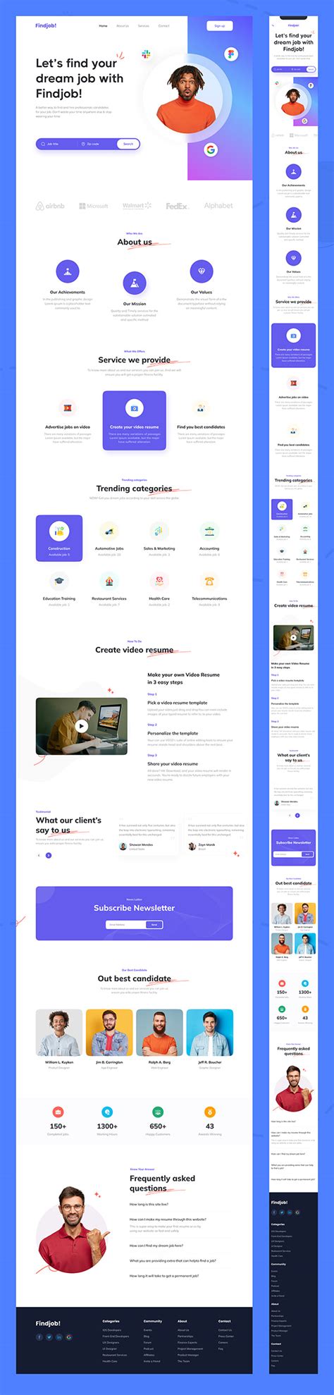 Responsive Job Finding Website LandingPage Web On Behance