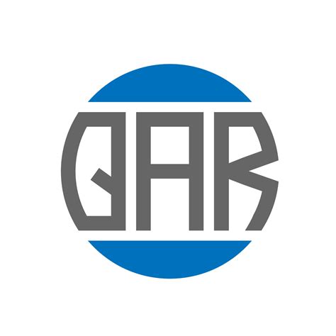 Diseño De Logotipo De Letra Qar Sobre Fondo Blanco Concepto De Logotipo De Círculo De Iniciales