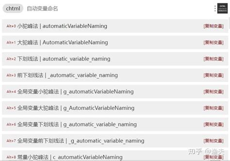 chtml 代码变量命名辅助神器 知乎